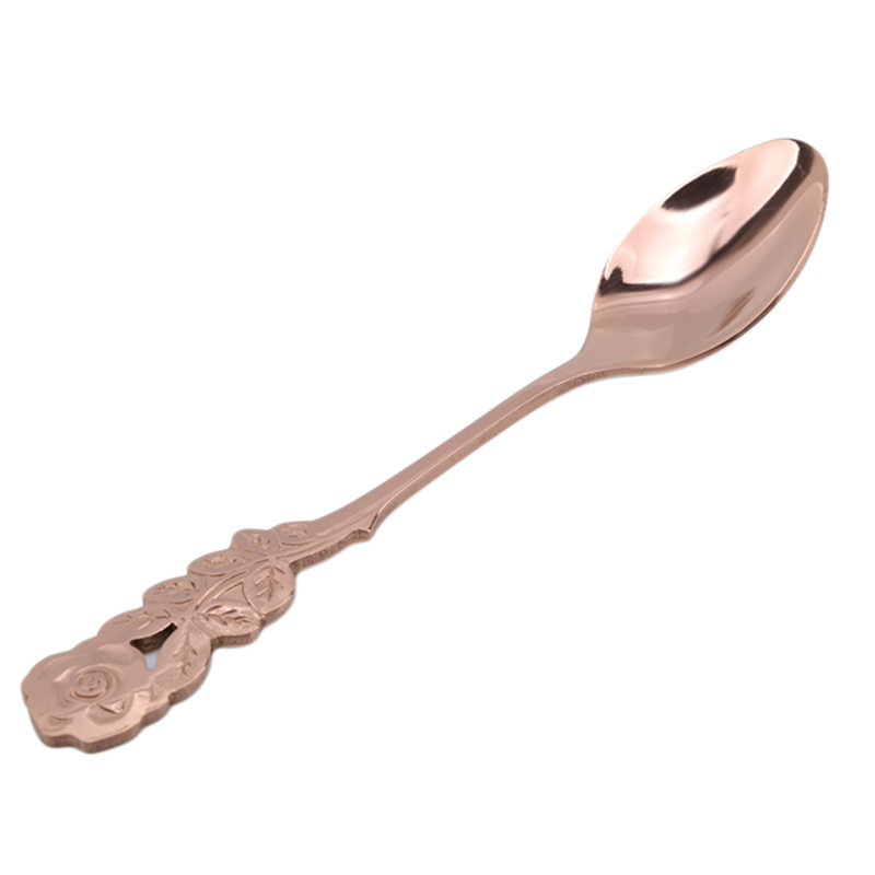 Cuchara de acero inoxidable con mango de rosa de c... – Grandado