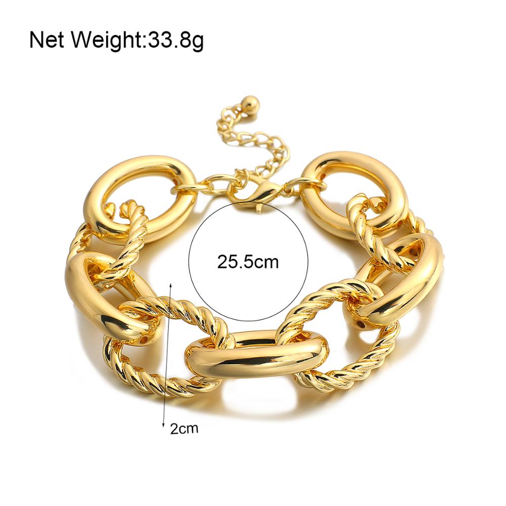 Flashbuy Punk Gold Thick Twist Chain Bracelet for ... – Grandado