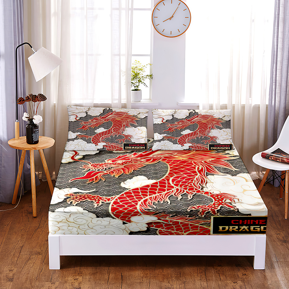 Domineering Chinese Dragon Mattress Cover Quilted ... – Grandado