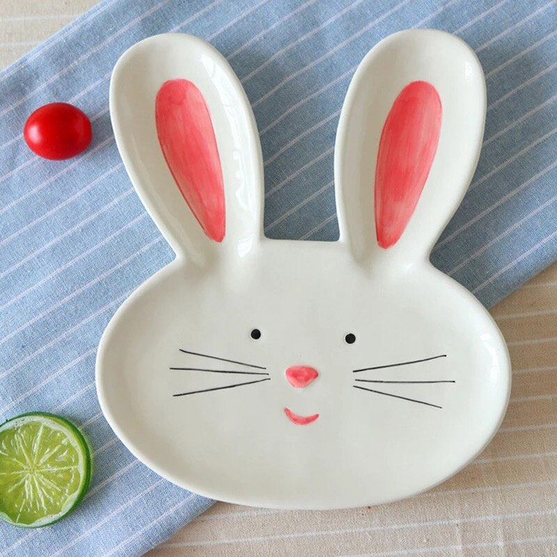 1PC 8 inch Ceramic Dinner Plate for Kids Rabbit Ce... – Grandado