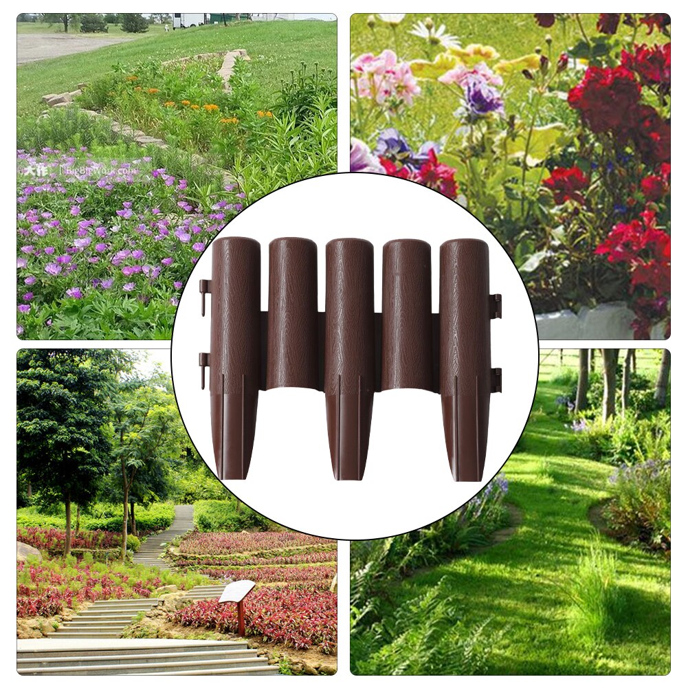 5pcs Lawn Edging Garden Fence Wood Effect European... – Grandado
