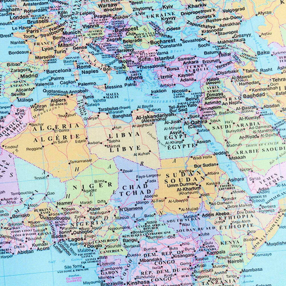 HD Painted Printing World Map National Flags Count... – Vicedeal