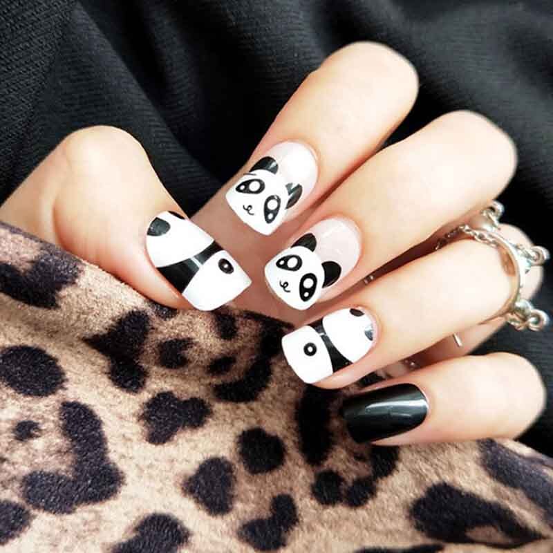 Beautiful False Nails Kids press on Cute Panda Chi... – Grandado