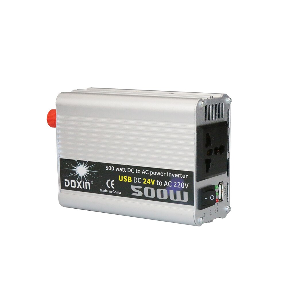 500W DC 24V to AC 220V + USB Portable Voltage Transformer Car Power ...
