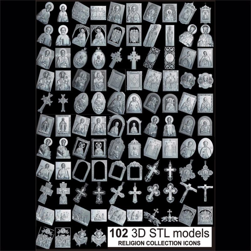 102pcs Religion collection icons 3d model STL reli... – Grandado