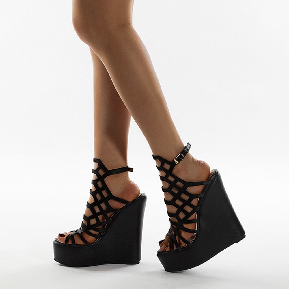 Sarairis Neue Große Größe 42 Keil High Heels Somme... – Vicedeal