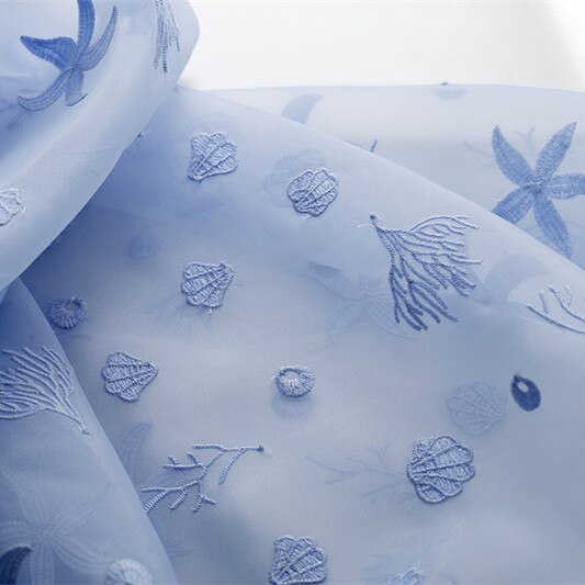 Water blue handmade high density yarn fabric Embro... – Vicedeal
