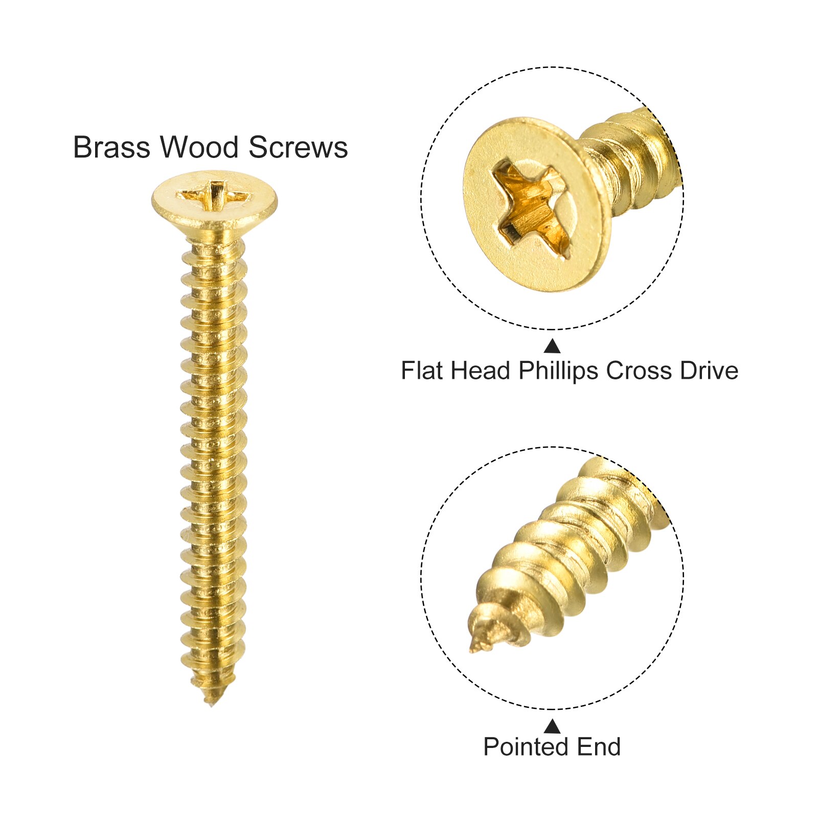 Uxcell Brass Wood Screws, M4x35mm Phillips Flat He... – Vicedeal