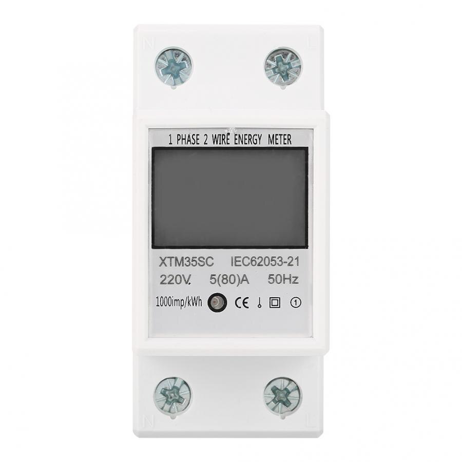 220V Digital 1-phase 2 Wire 2P DIN-Rail Electric M... – Grandado