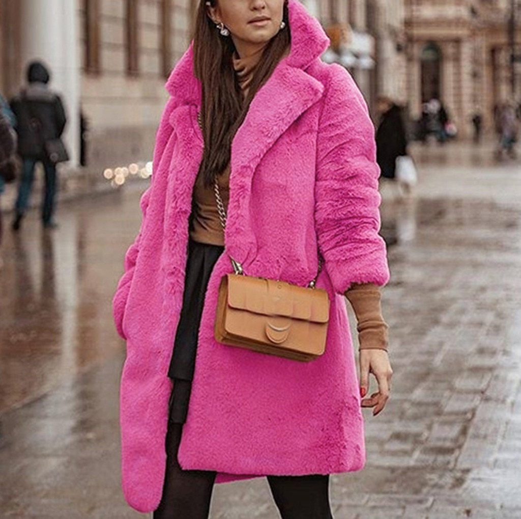 Modieuze Winter Lange Jas Vrouwen Roze Winter Tedd... – Vicedeal