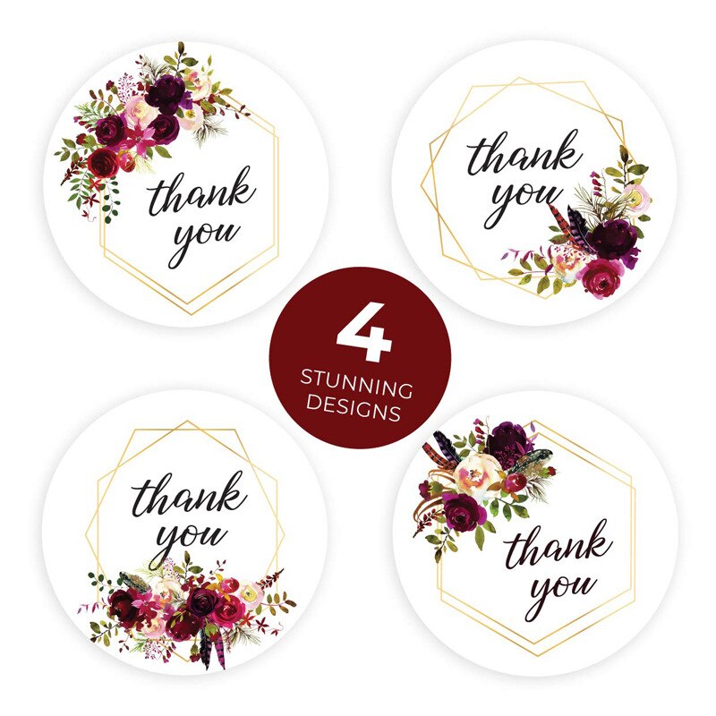 50pcs Cute Flower Thank You Series Round Sticker S... – Vicedeal