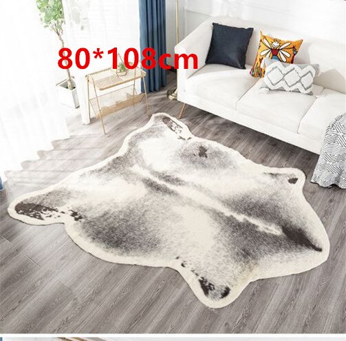 Faux Zebra cow Panda Print Rug Cute Rug for Living... – Grandado