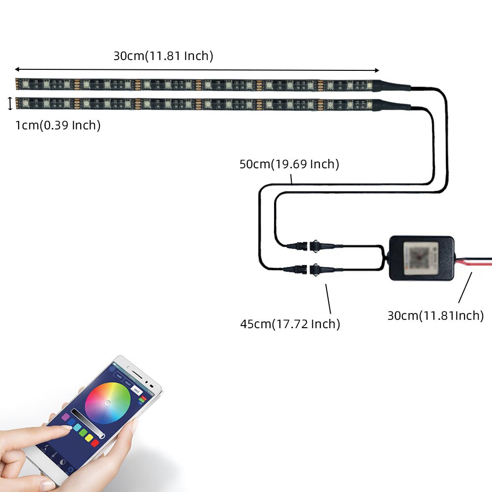 2PCS 10CM 5050SMD Motorcycle LED Light Strips- Mul... – Grandado