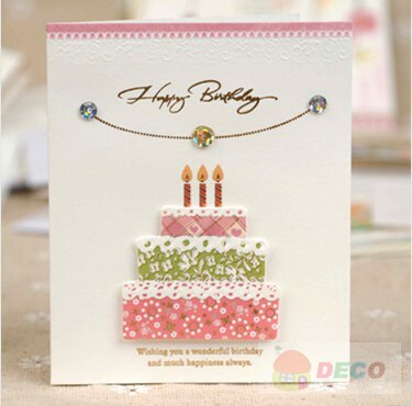 1PC/lot Size:7.5x9cm,Cute small Birthday card, gre... – Grandado