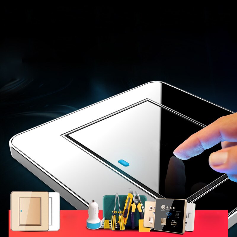 Household switch socket any point Type 86 Black Mi... – Grandado