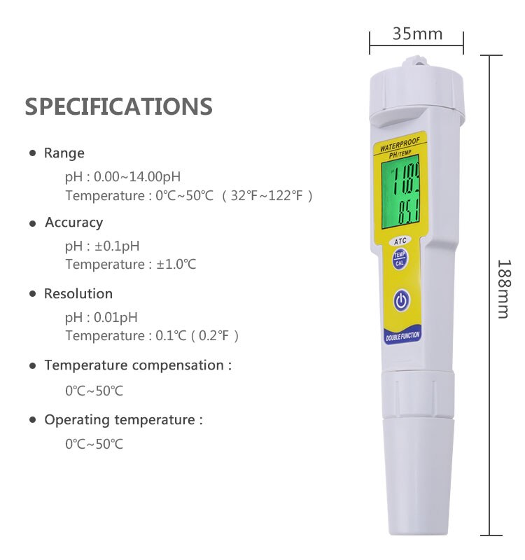 Yieryi PH-618 High Precision Mini PH Meter Automat... – Grandado