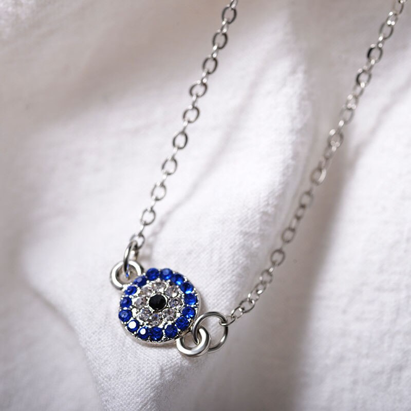 Blue Rhinestone Evil Eye Anklet for Women Simple G... – Vicedeal