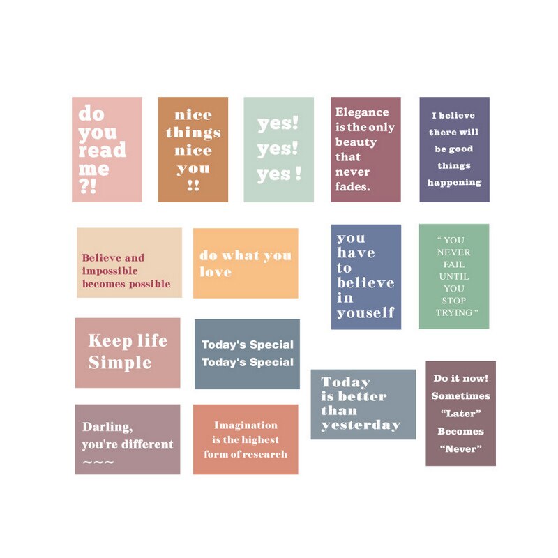 15 Sheets Inspirational Words Ins Wall Decorative ... – Grandado