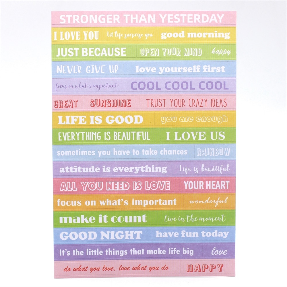 KSCRAFT 8pcs Colors Words Stickers for Scrapbookin... – Grandado