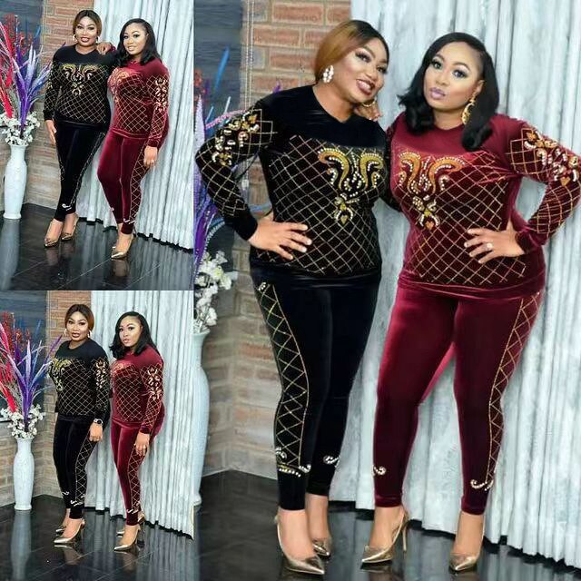 Velvet Two Piece Sets Dashiki African African Sets... – Vicedeal
