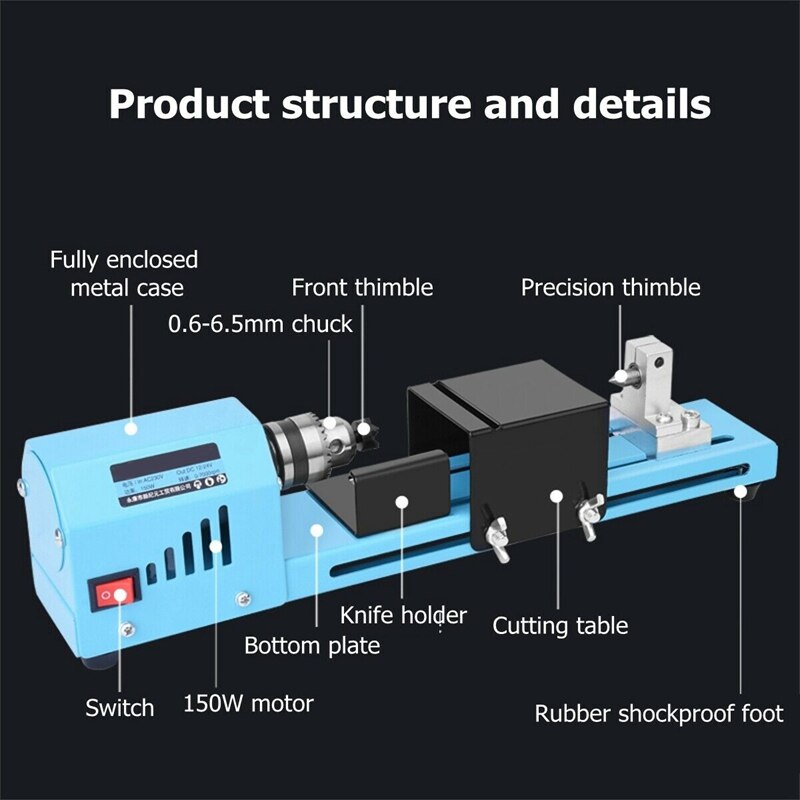 Mini Diy 150W Wood Lathe Bead Cutting Machine Dril... – Vicedeal