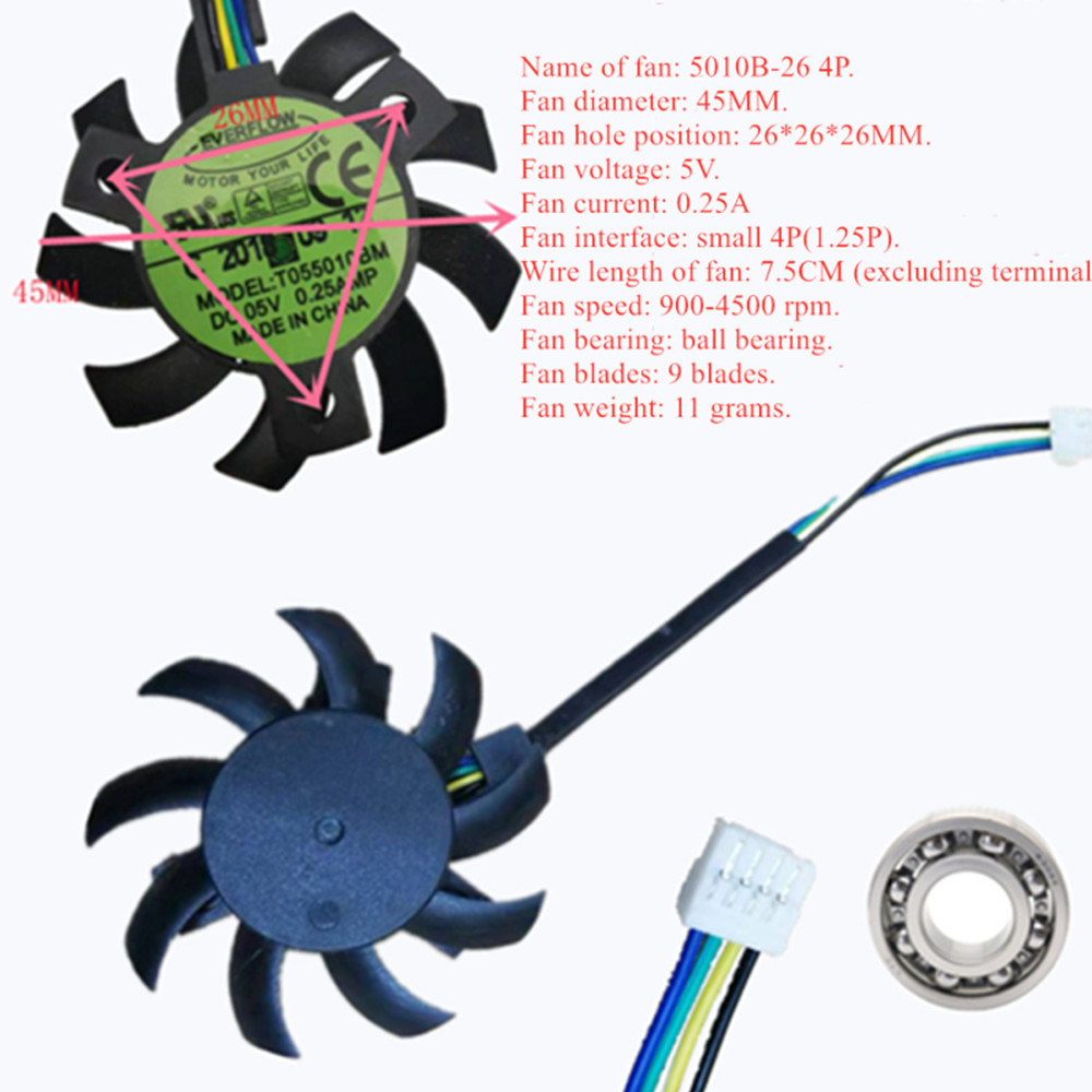 Adaptedto 5010B-26 12V/5V Ball Cooling Fan Industr... – Grandado