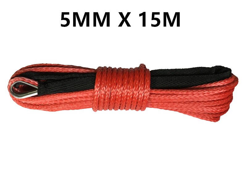 Orange 5mm x 15m synthetic uhmwpe winch rope with ... – Grandado