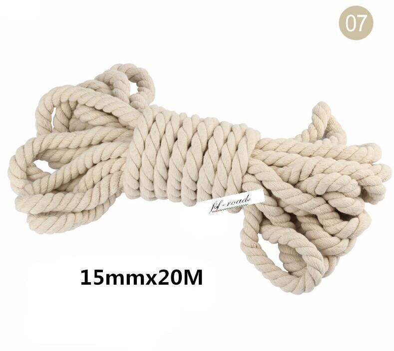 Handmade DIY Off-white Cotton Rope Knitting Braide... – Grandado