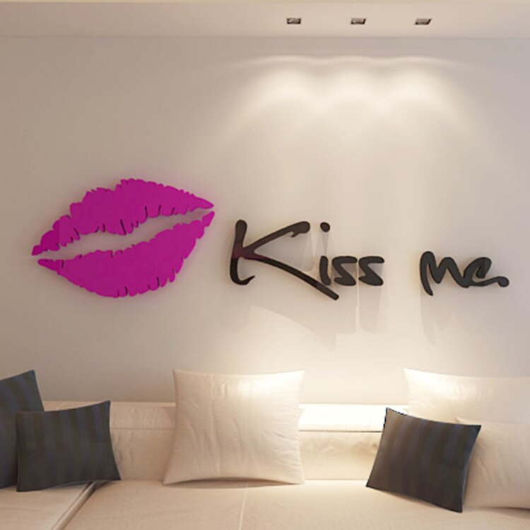 1set 3D Acrylic Lip Kiss Me Wall Stickers Home Liv... – Grandado