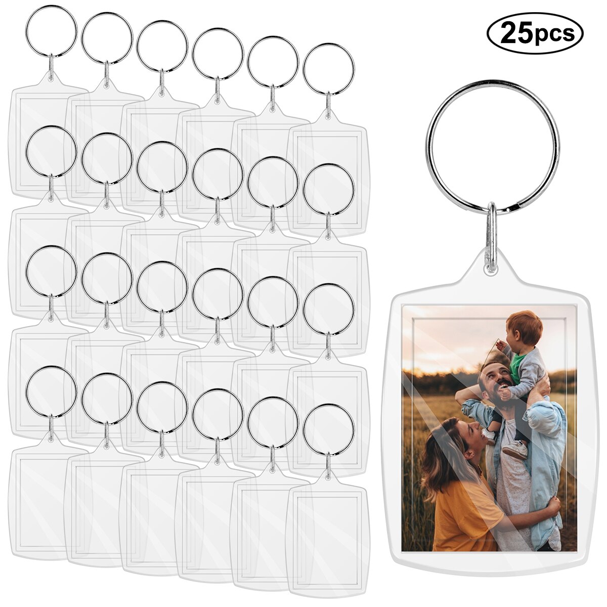 25/50PCS Transparent Blank Acrylic Key Chain Photo... – Grandado