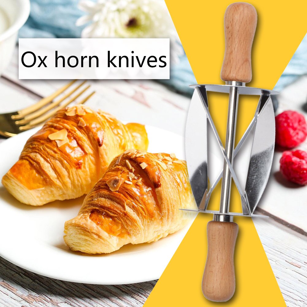Croissant Cutter Wooden Handle Bread Pastry Wheel ... – Grandado