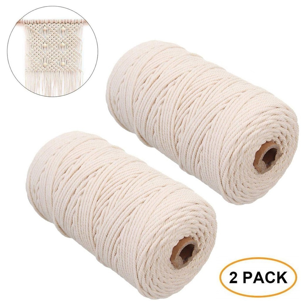 2mm x 200m Macrame Cotton Cord for Wall Hanging Dr... – Grandado