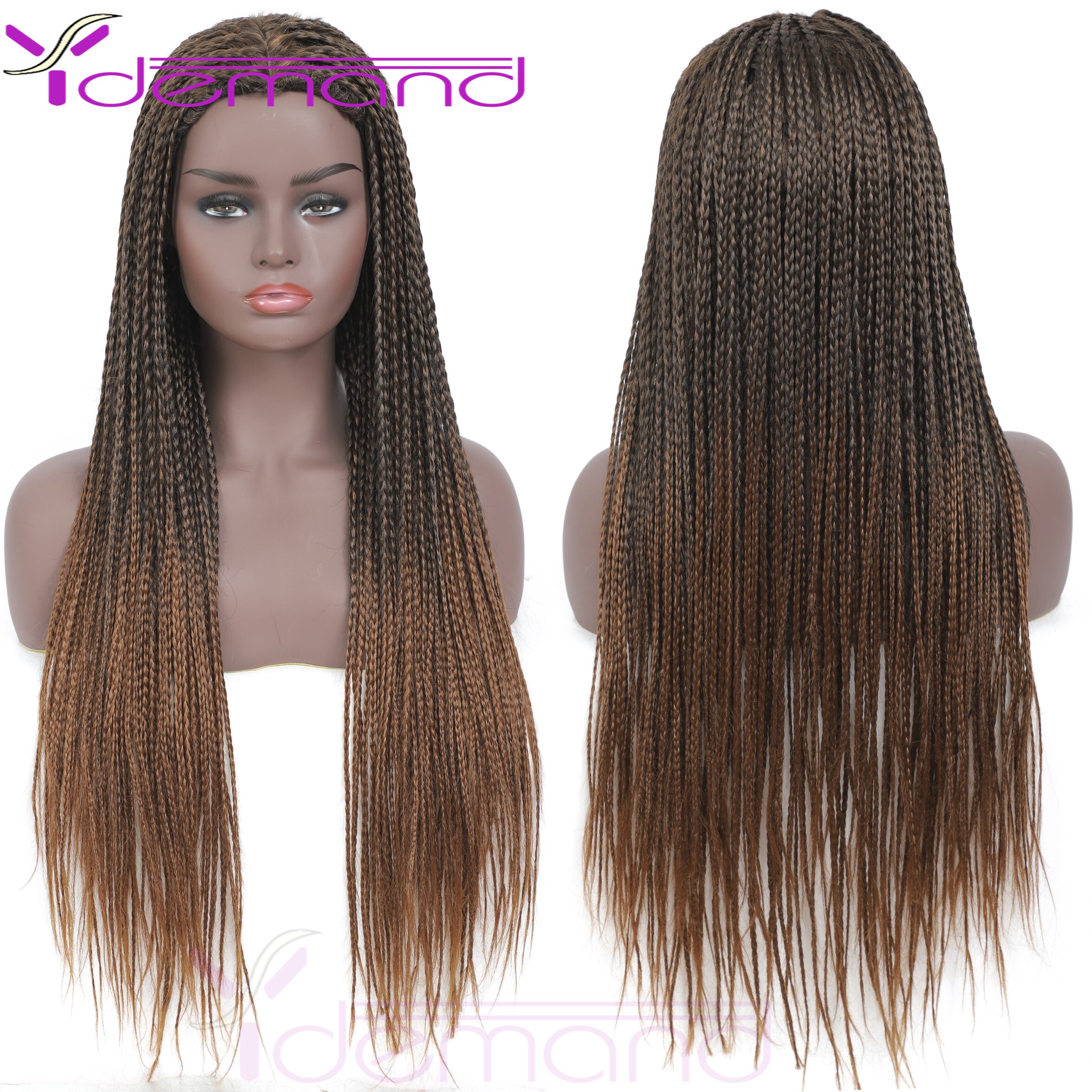 Y Demand Black Ombre-Brown Braided Wigs For Black ... – Grandado