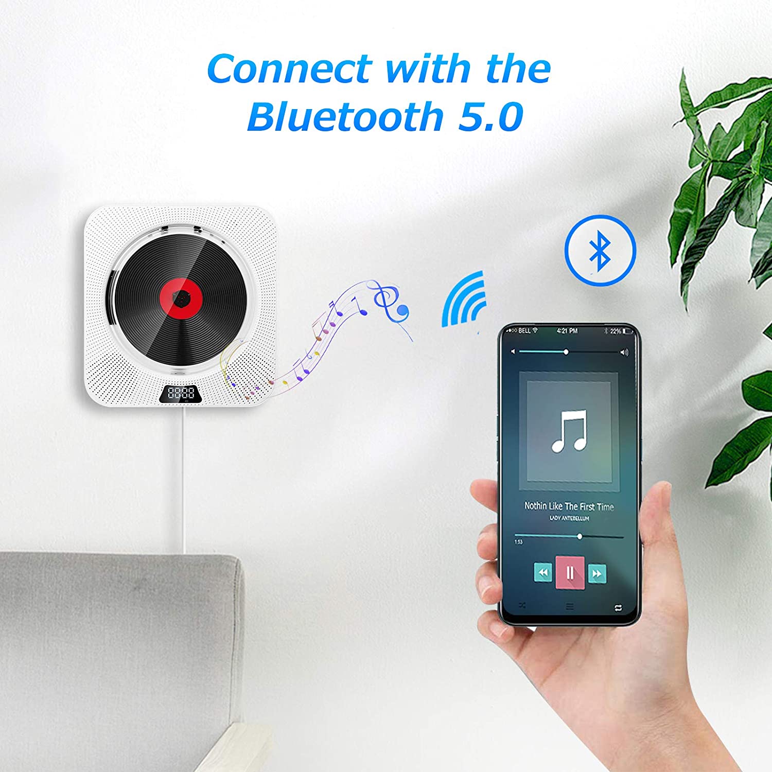 Cd player Wall Mounted hifi Bluetooth cd player Po... – Grandado