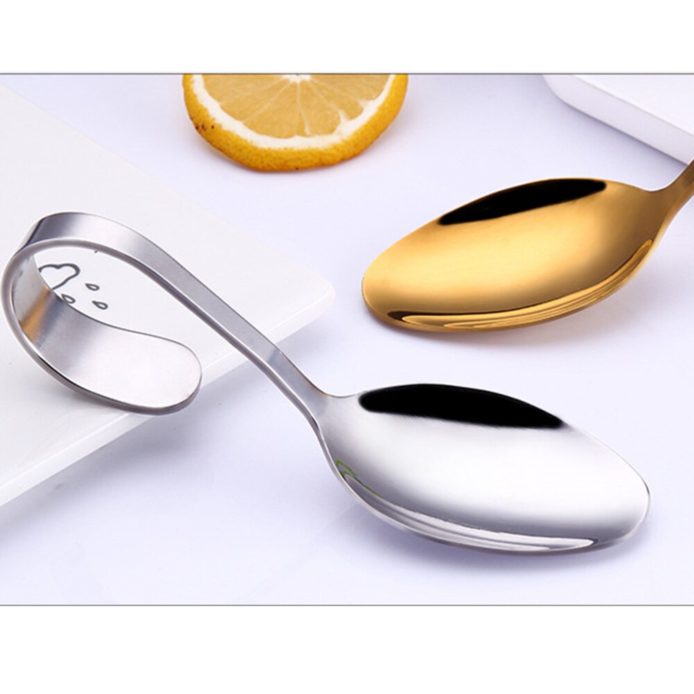 Stainless Steel Spoon Curved Handle Tableware Spoo... – Vicedeal