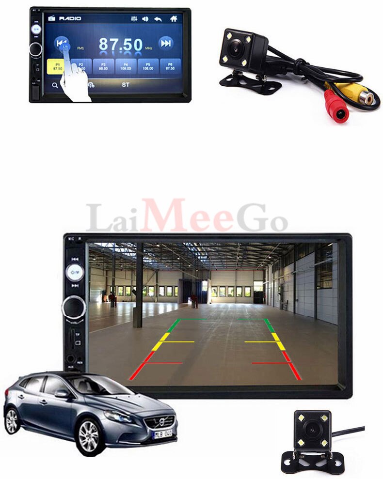 Auto Radio MP5 Speler 2Din 7023B Spiegel Link Blue... – Grandado