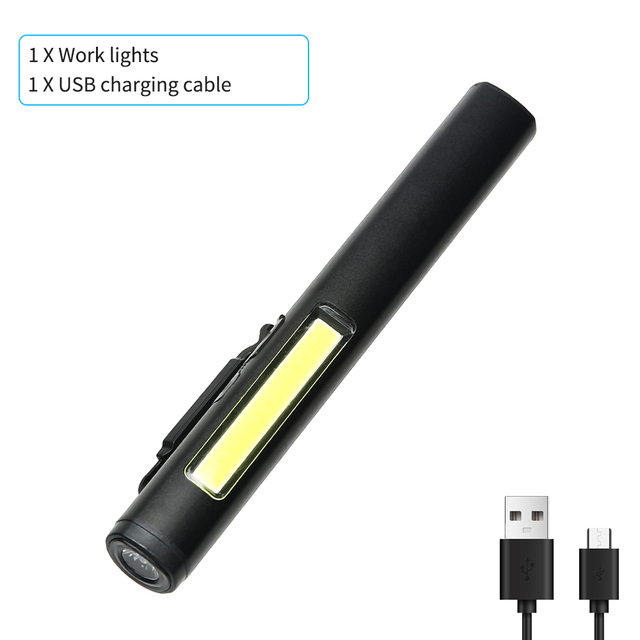 Portable LED Flashlight Side COB Built In Battery ... – Vicedeal