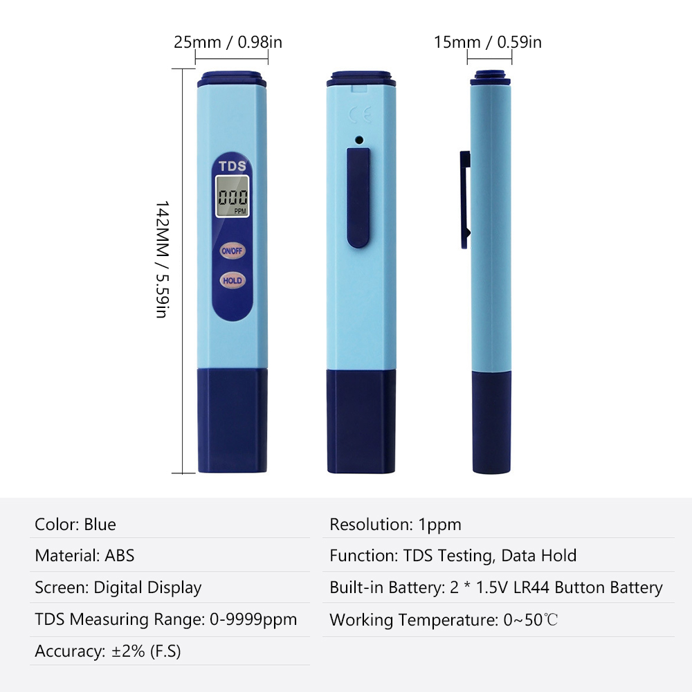 Digital TDS Meter 0-9990PPM Water Tester Accurate ... – Vicedeal