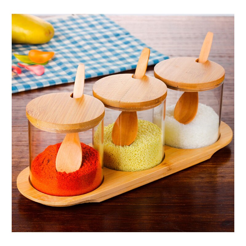 3Pcs/Set Spice Rack Seasoning Bottle Glass Herb Sp... – Grandado