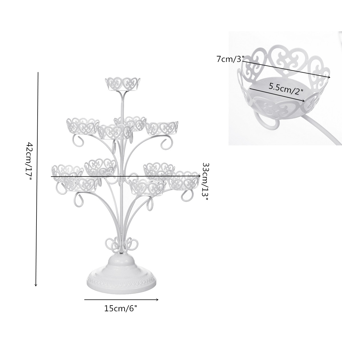 11-Piece Cupcake Stand Metal Tree Shape Dessert Di... – Grandado