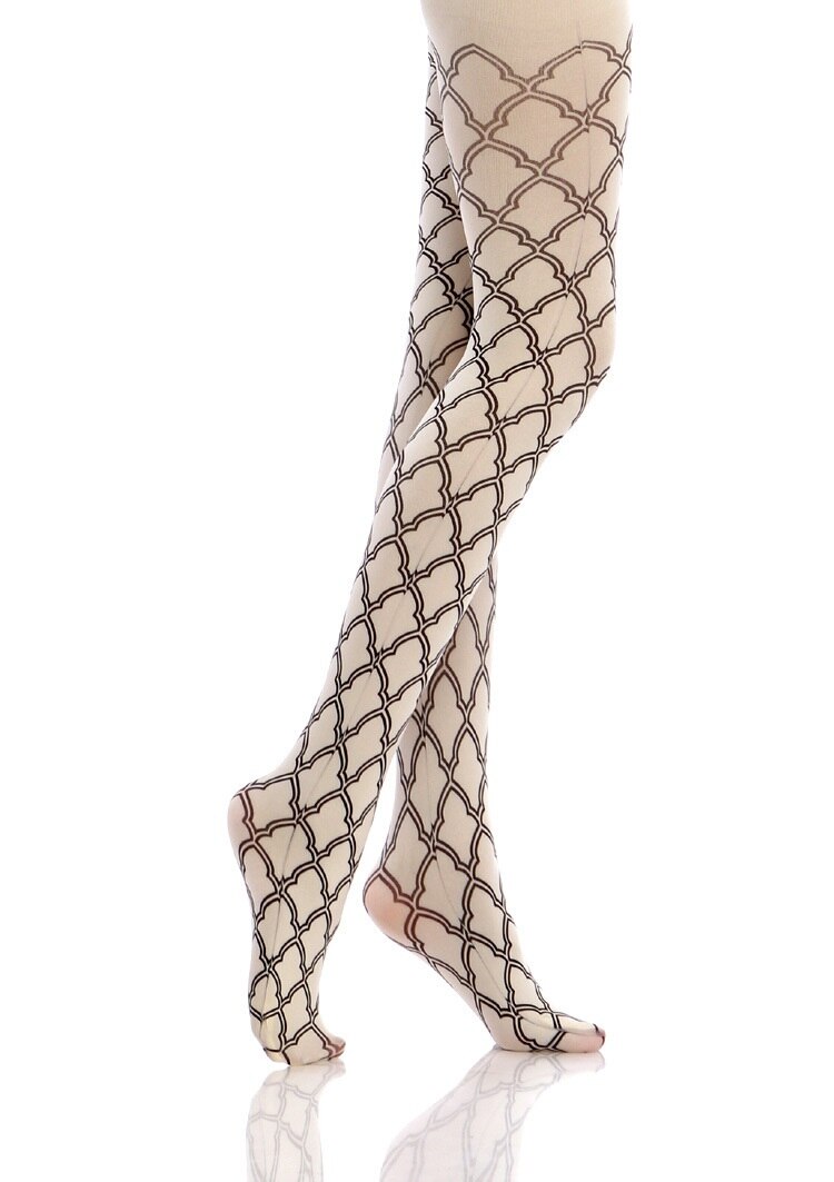 Simple wild fan-shaped rhombic printed pantyhose s... – Grandado