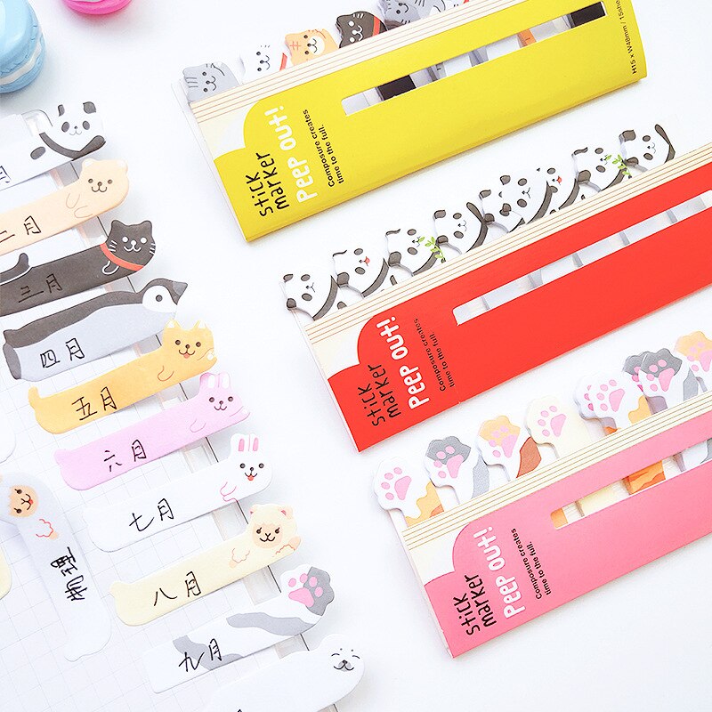 40pcs/set Memo Pad Sticker Bookmarks Cartoon Anima... – Grandado