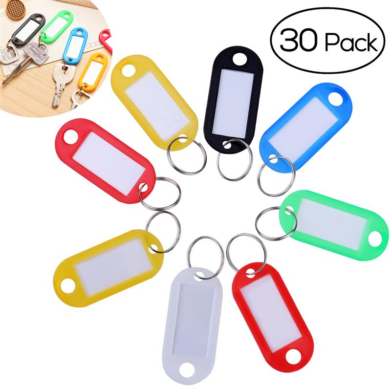 30pcs Multi-color Plastic Keychain Key Fobs Luggag... – Vicedeal