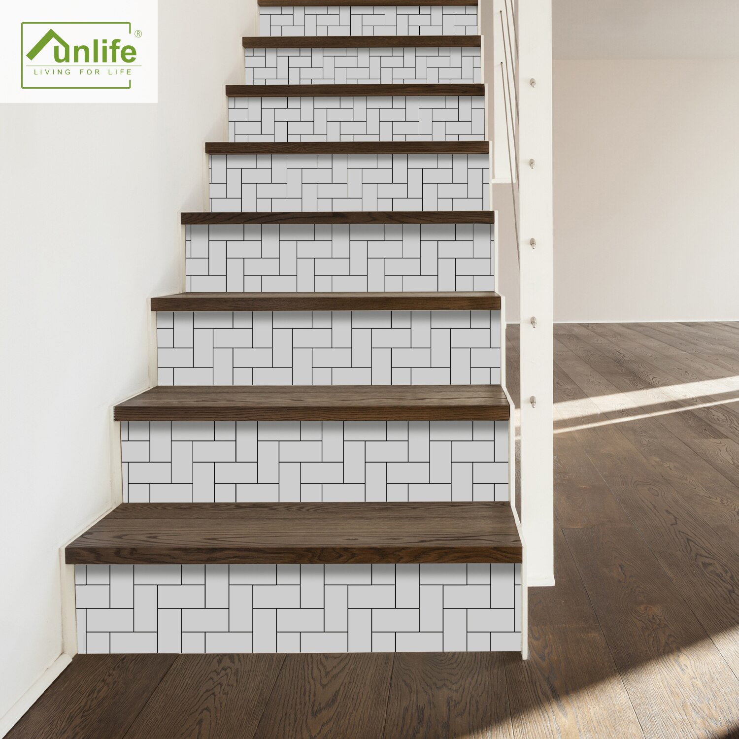 Funlife® Herringbone Subway Stair Stickers Waterpr... – Grandado