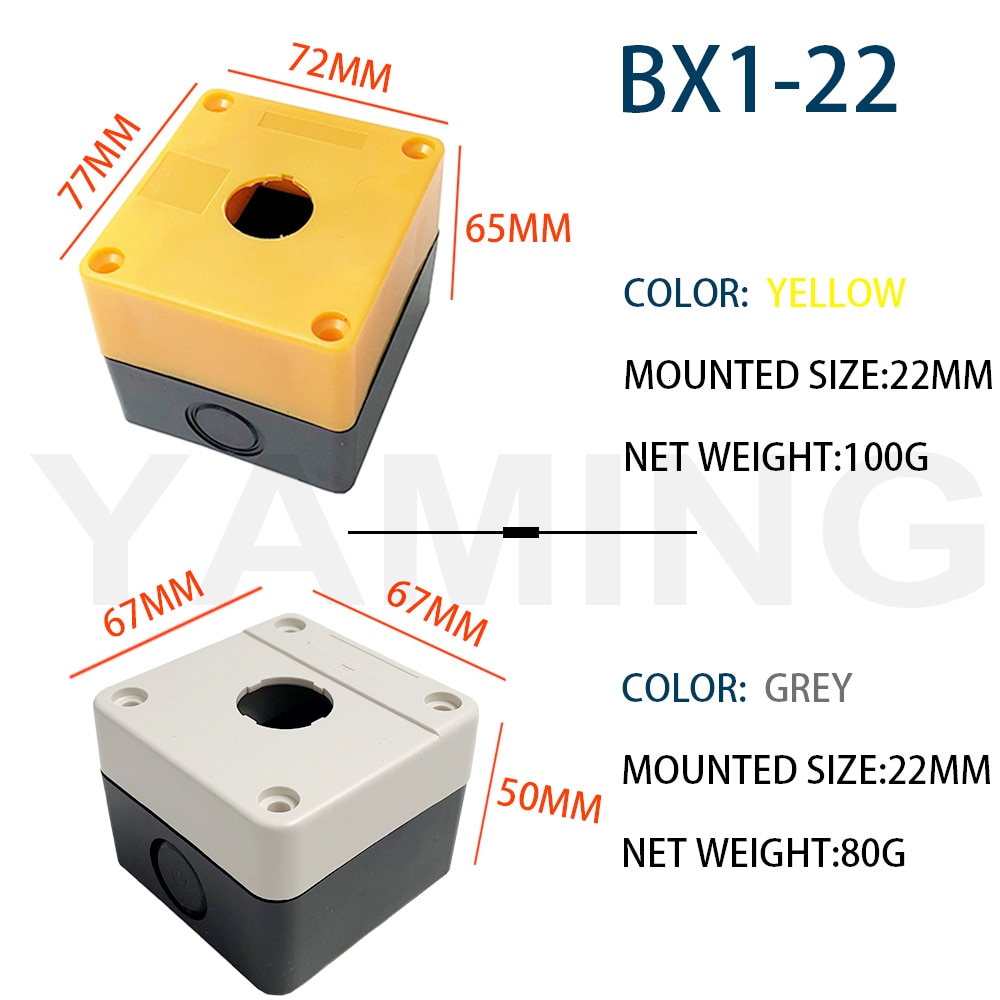 22 Mm Push Button Switch Box Een Gat Pak Voor Cont... – Vicedeal