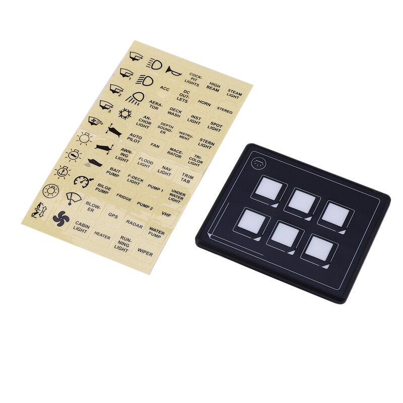 6 Gang LED Slim Switch Control Panel for Boat Cara... – Grandado