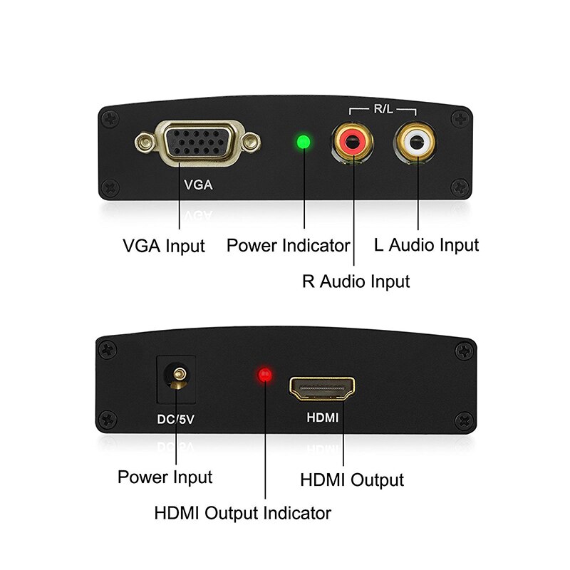 Vga Rca R/L Audio Video Naar Hdmi-Compatibel Metal... – Grandado