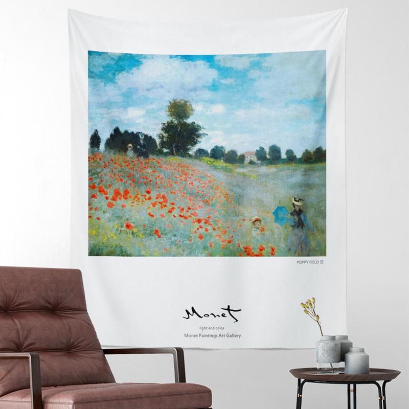 Monet Landscape Oil Painting Wall Hanging Tapestry... – Vicedeal