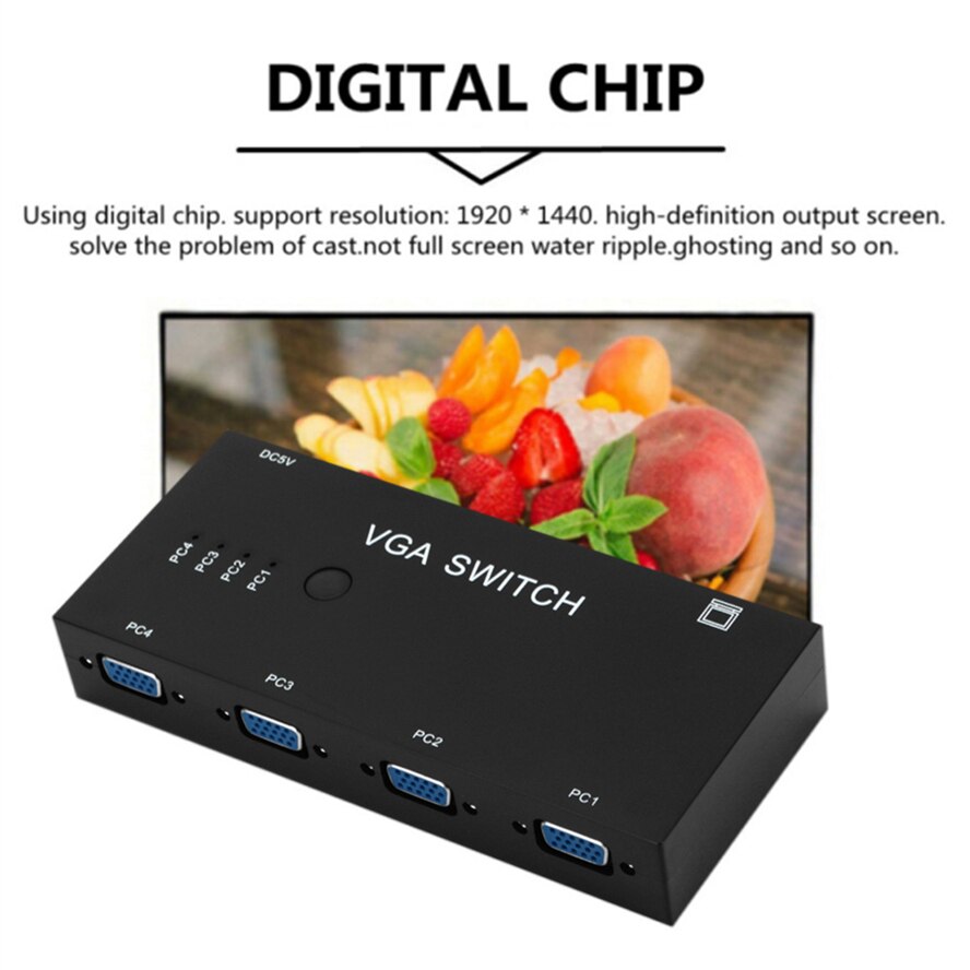 VGA Switch 4 In 1 Out VGA Video Switcher Converter... – Vicedeal