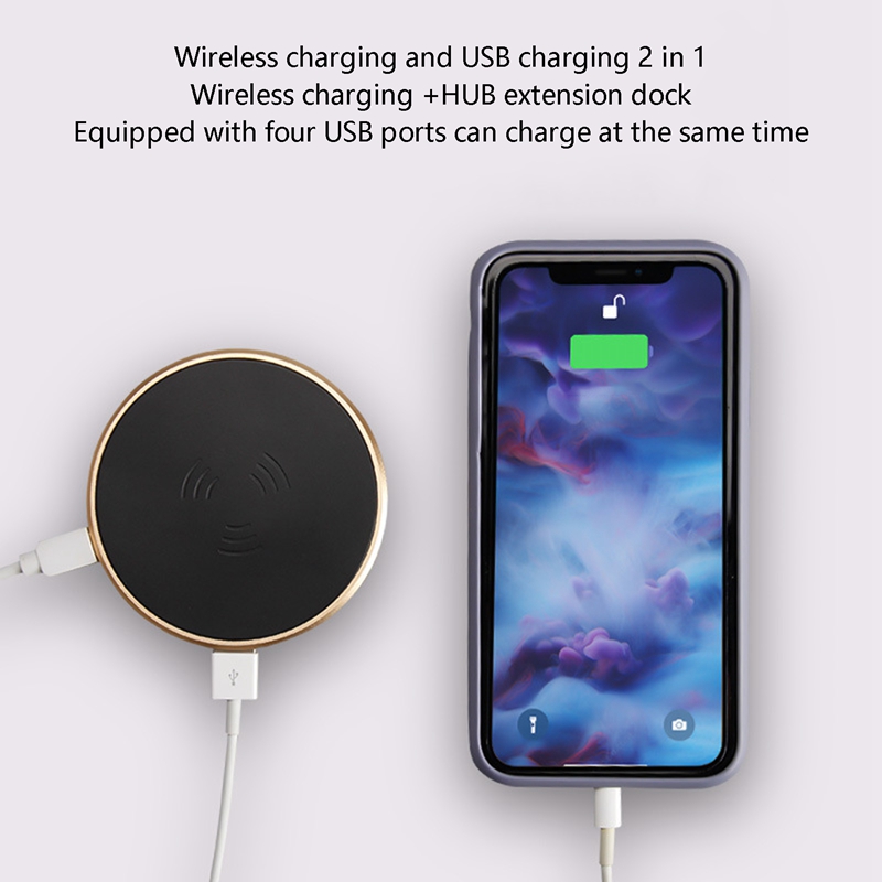 USB HUB With Wireless Charger USB 2.0 Docking Stat... – Grandado